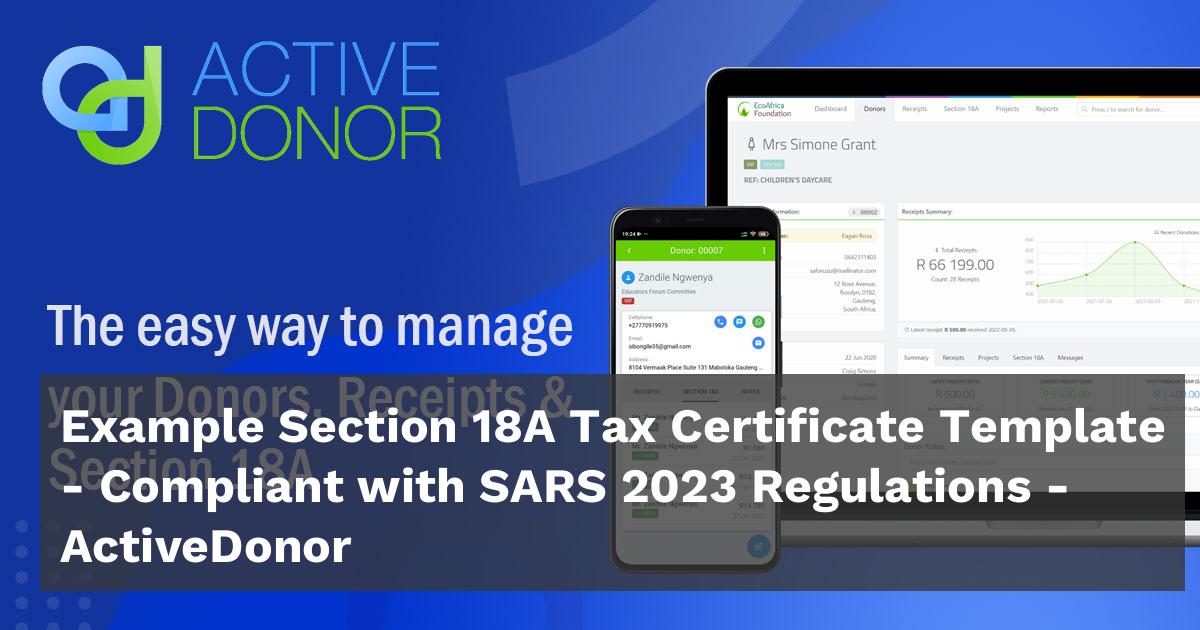 Example Section 18A Tax Certificate Template (FREE)