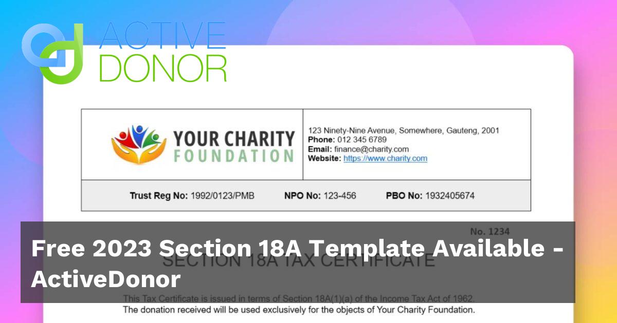 Download Free 2023 Section 18A Template: Simplify Compliance and Donations