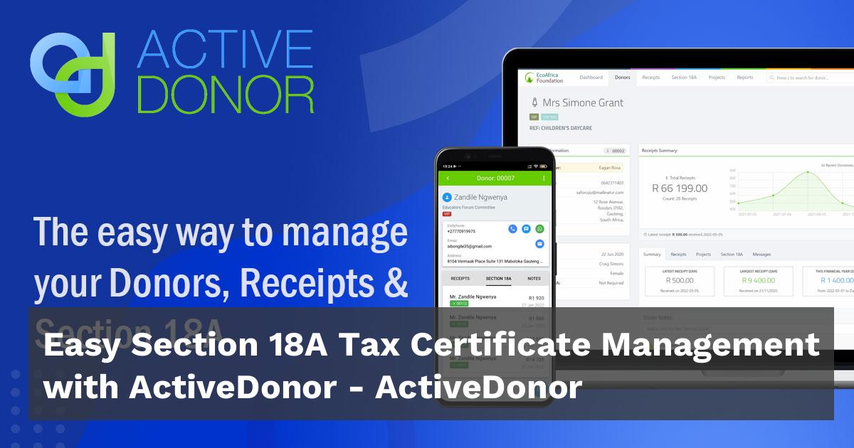 Easy Section 18A Tax Certificate Management